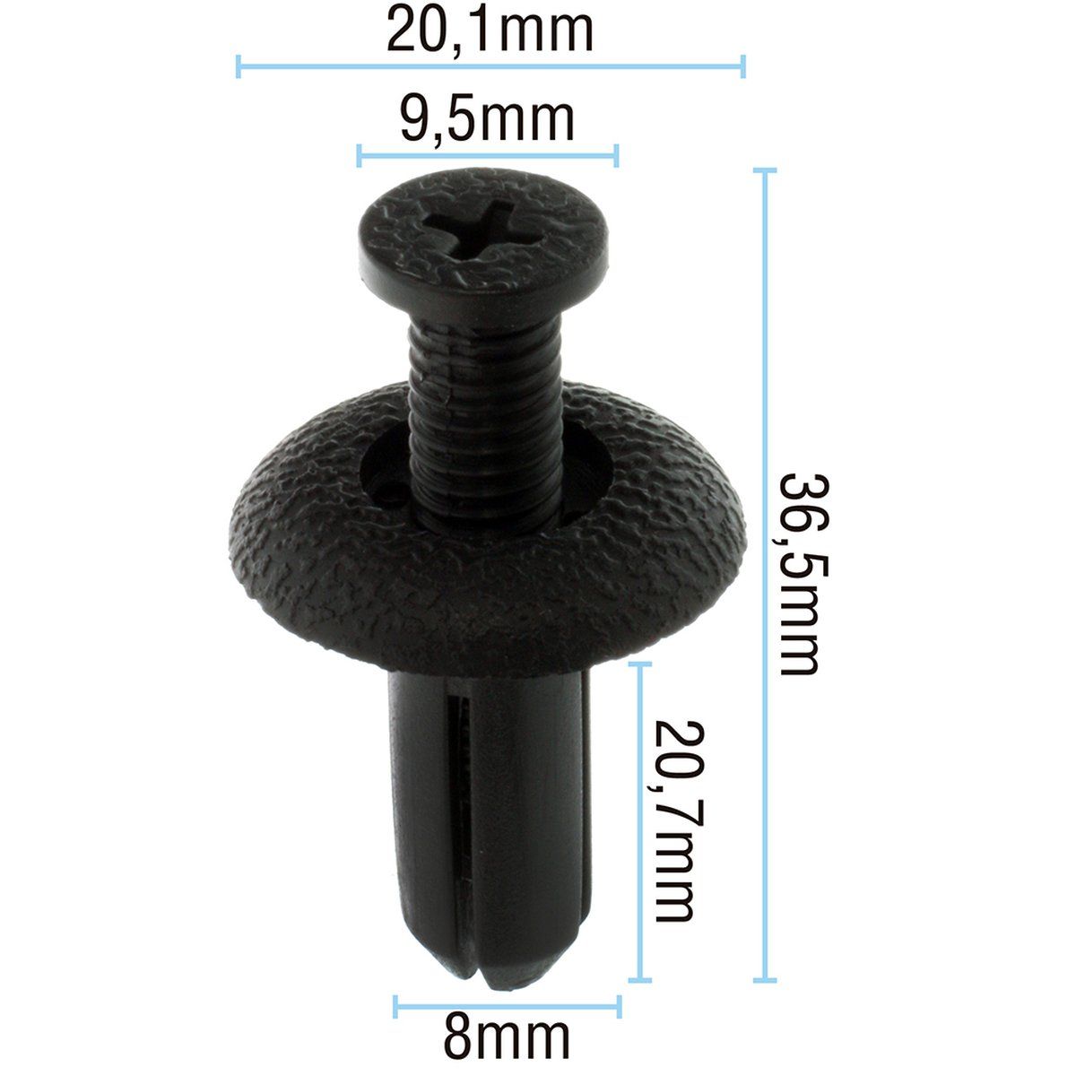 Rebite de Nylon - Fixação C/Bucha - 30 Peças - Uso geral